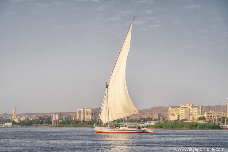 Excursión en faluca por el río Nilo en Asuán o Luxor